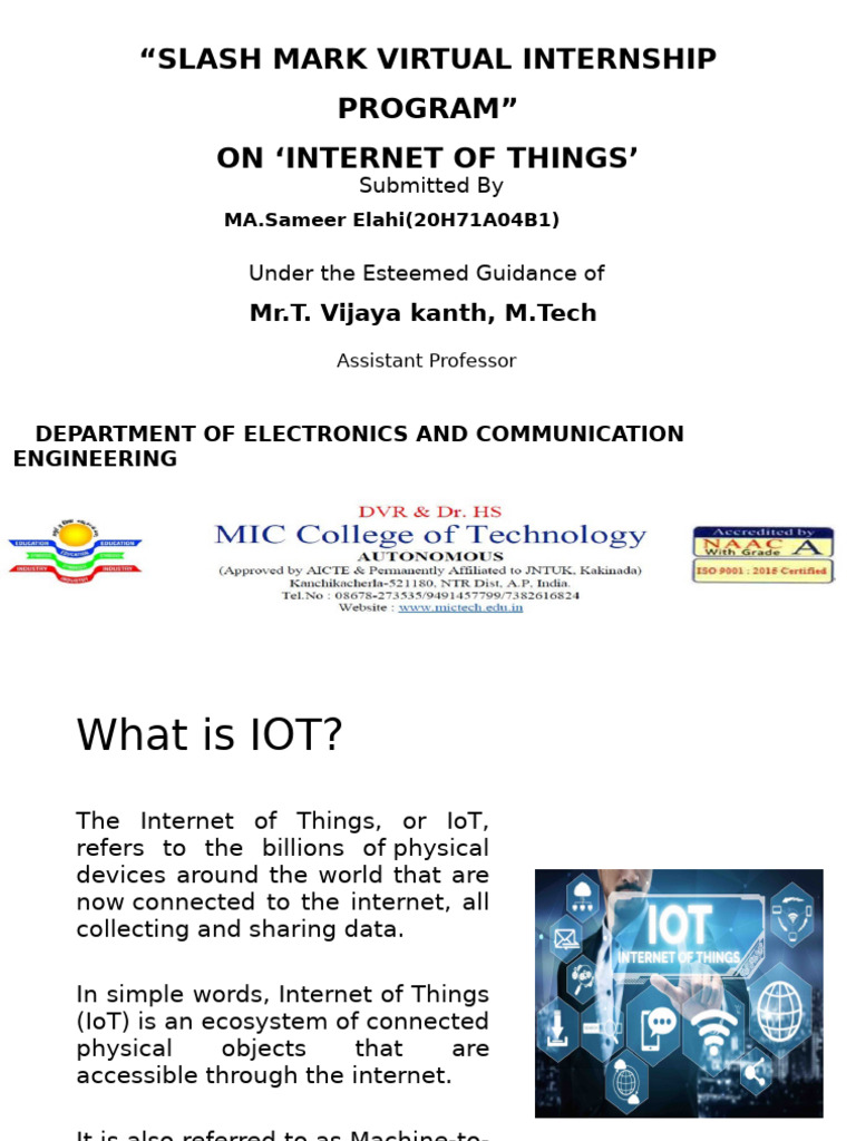 "Slash Mark Virtual Internship Program" On Internet of Things' | PDF