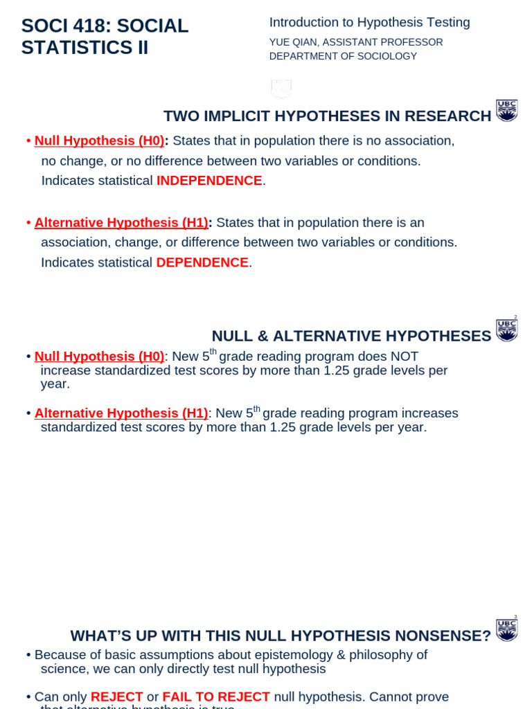 6.Hypothesis Testing | PDF