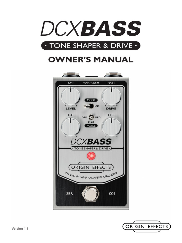 Origin Effects DCX BASS Owners Manual 11 | PDF | Equalization (Audio) | Electronics