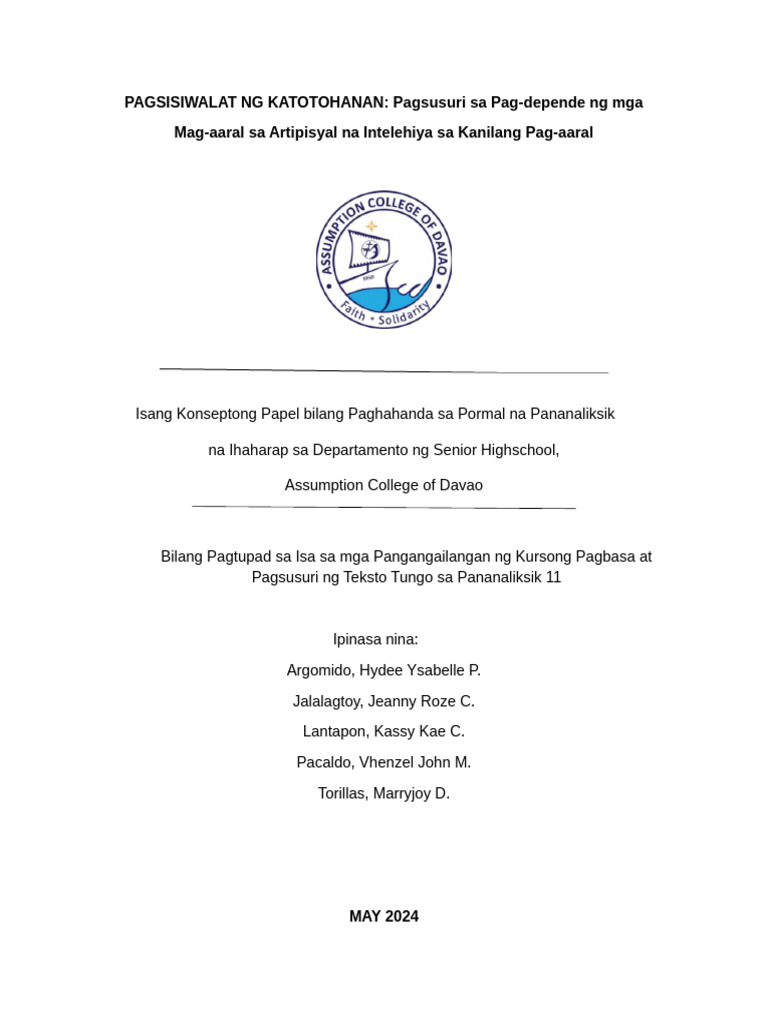 CONCEPT PAPER Ai Dependency | PDF