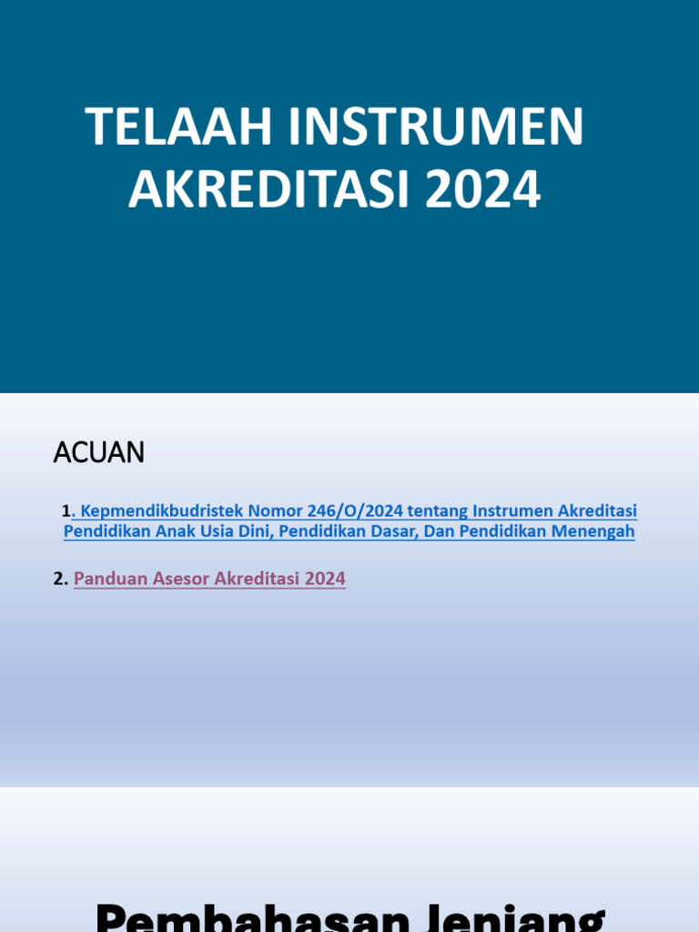 Telaah Instrumen Akreditasi 2024 | PDF