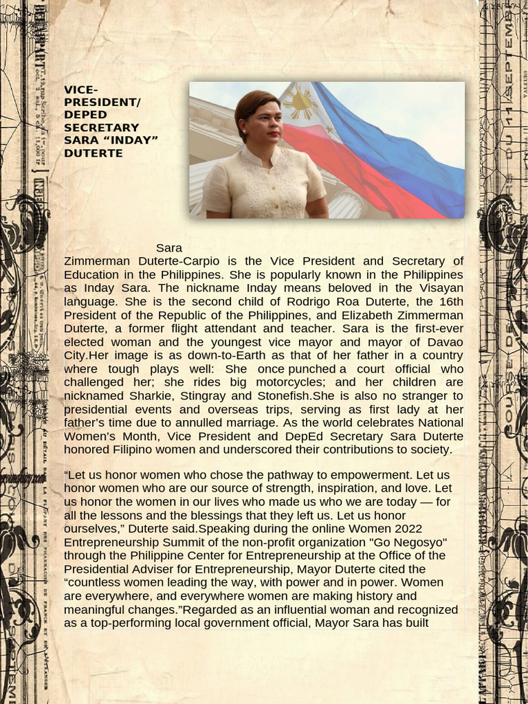 Inday Sarah Summary | PDF