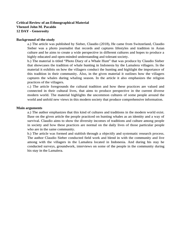 Critique Paper | PDF