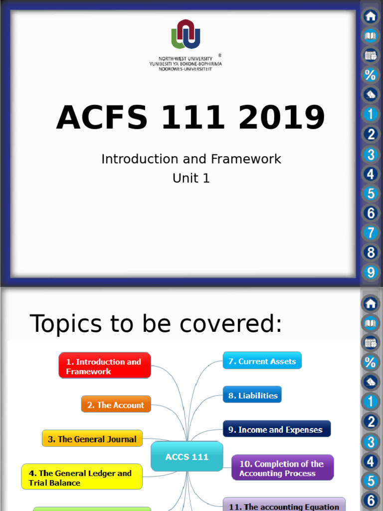 Chapter 1 Intro and Accounting Framework ACFS 111 | PDF