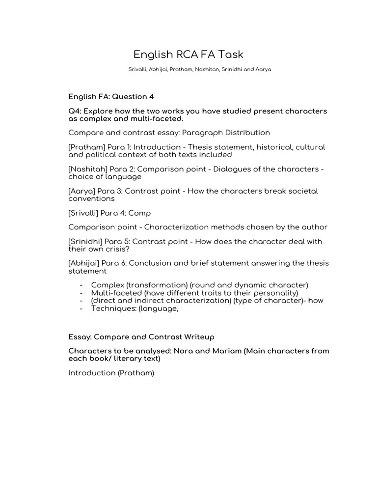 English RCA FA | PDF