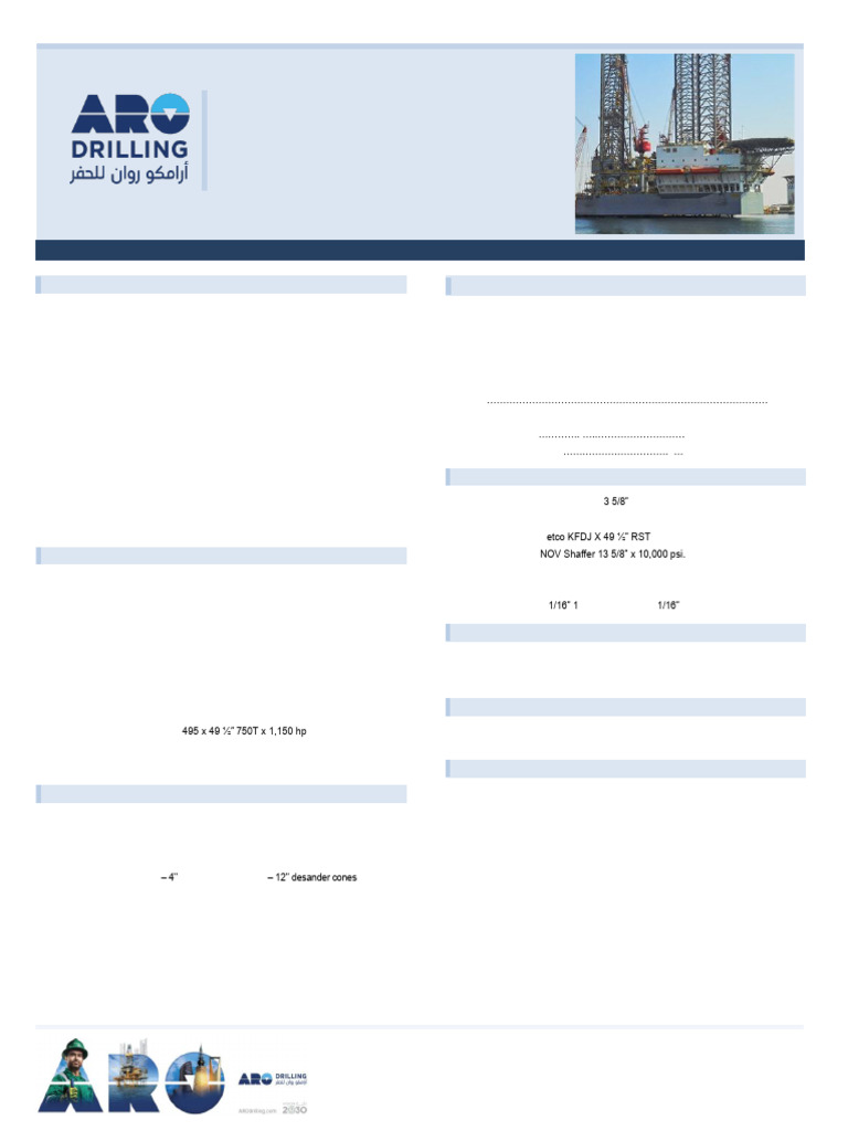 Dat-Eng-Aro-140-22-001-R0 Rig Specification Sheet | PDF
