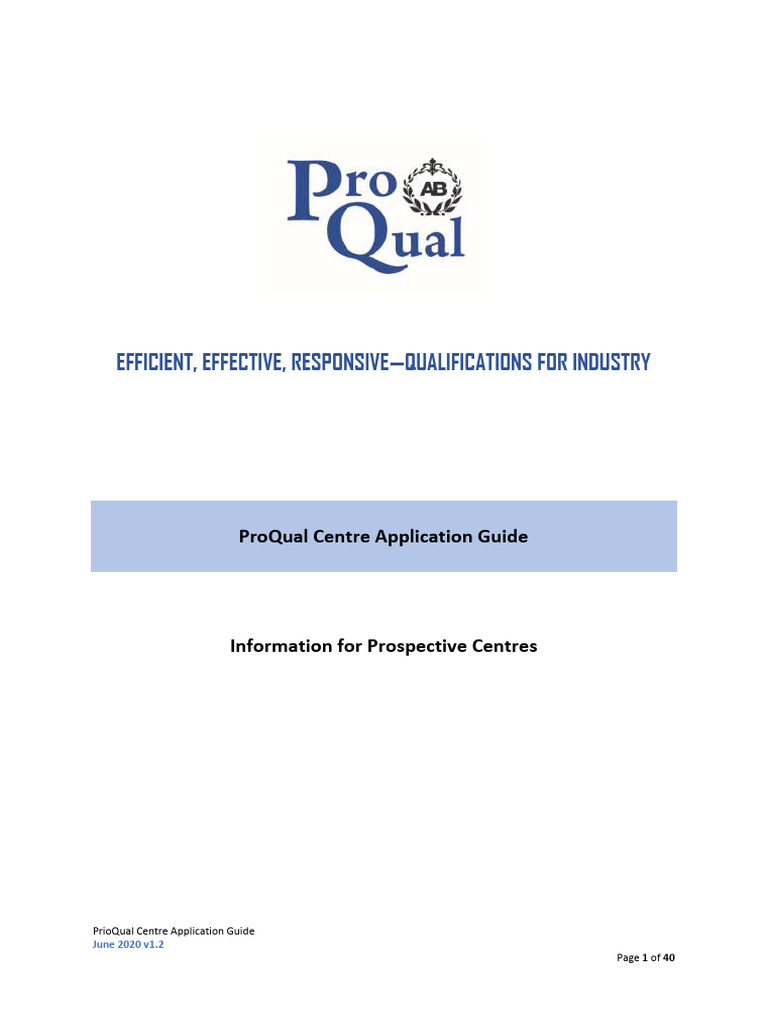 ProQual-Centre-Application-Guide-v1-2-June-2020 | PDF
