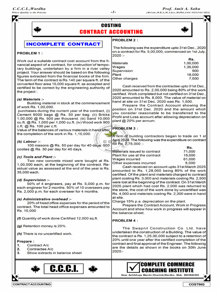 Contract Notes | PDF