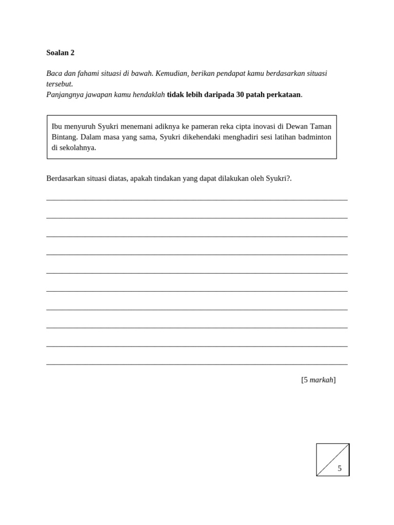 Soalan 2 Bahagian B Kump 2 | PDF