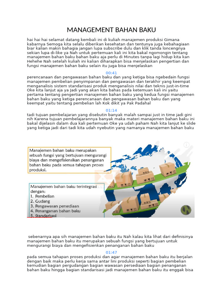 Management Bahan Baku | PDF