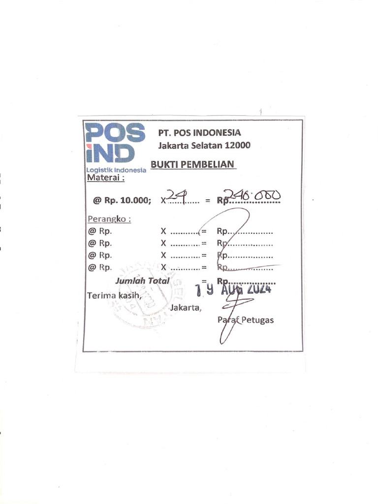 Bukti Pembelian Materai | PDF