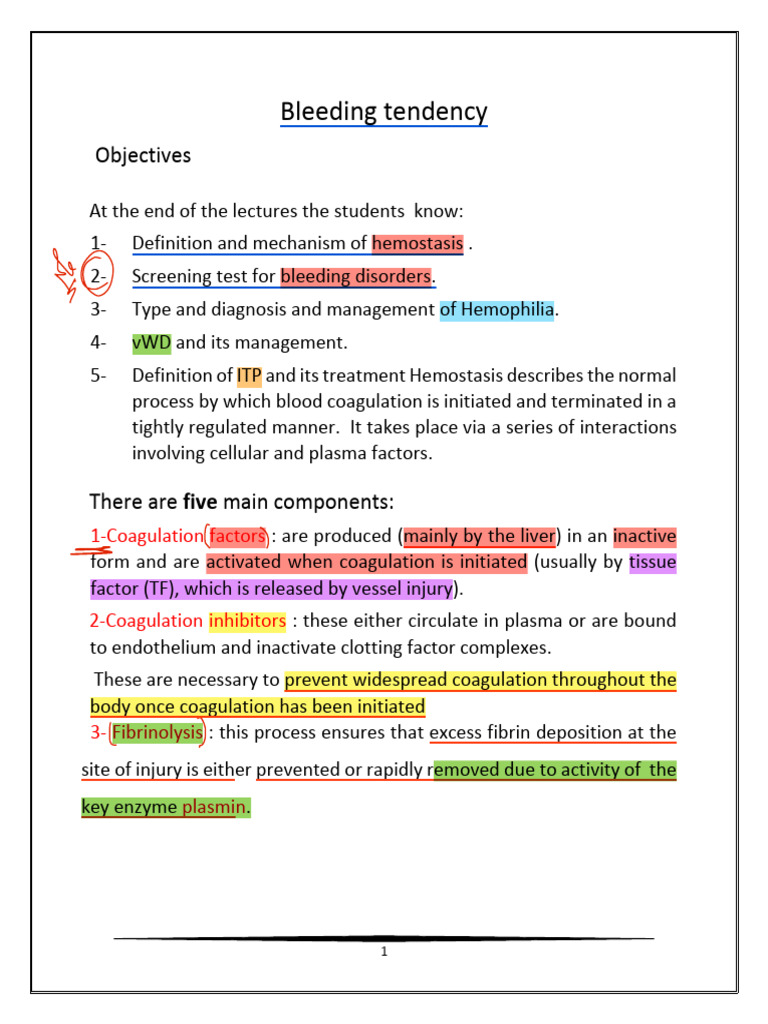 Bleeding Tendency مازن | PDF | Coagulation | Science & Mathematics