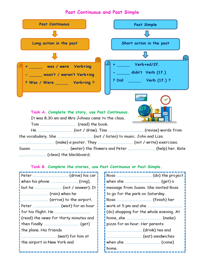 Past Continuous Worksheet | PDF