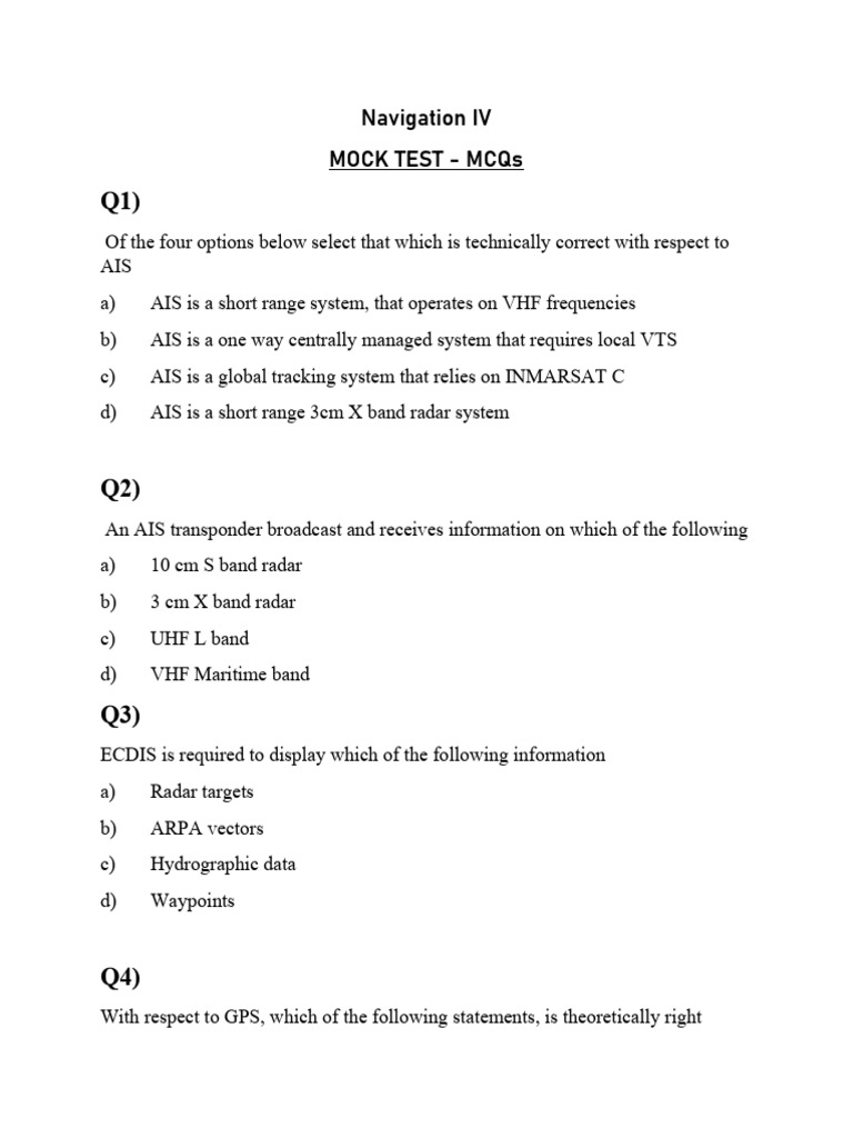 Navigation-IV-Sample-MCQs | PDF