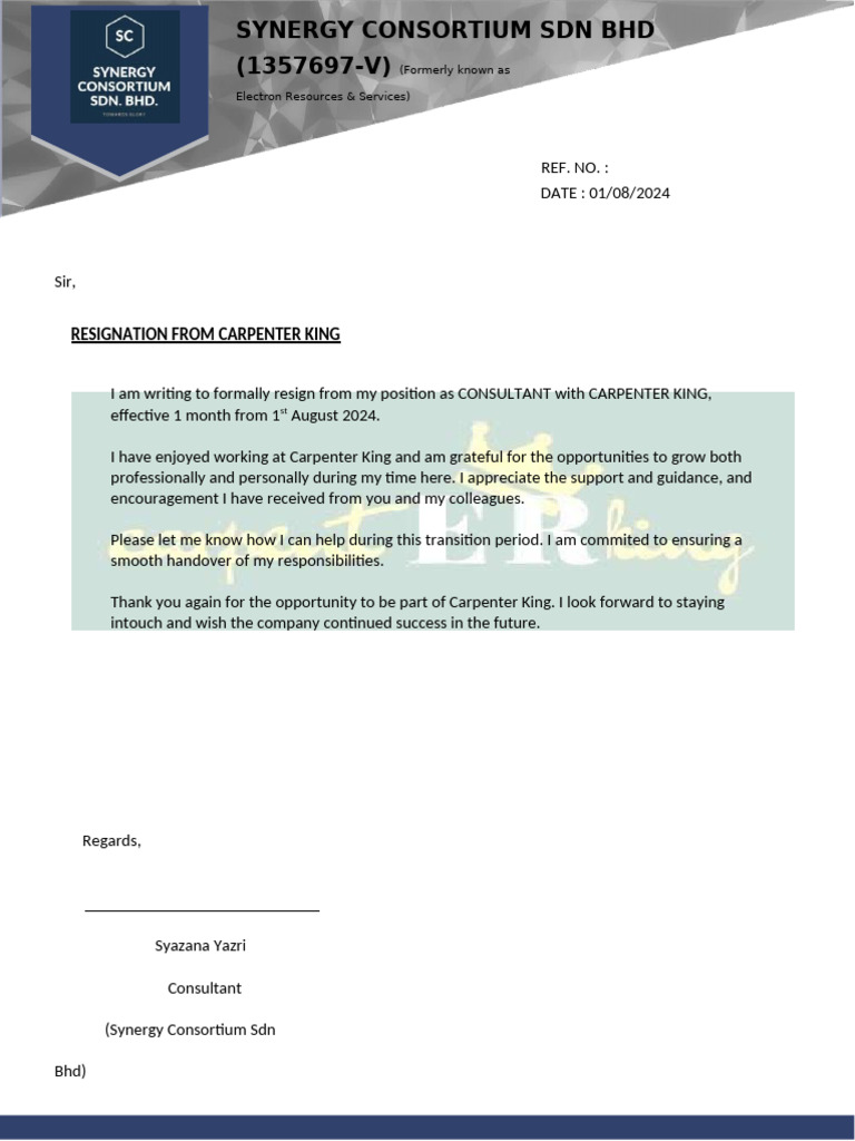 Template Letter Synergy | PDF