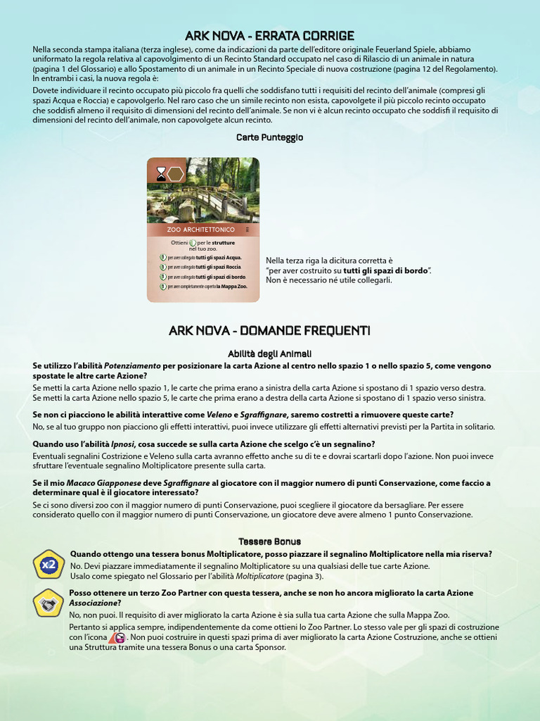 Arche-nova Faq v1 Ita a4 | PDF