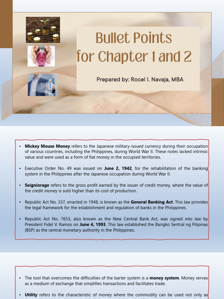 Chapter 1 and 2 Bullet Points | PDF