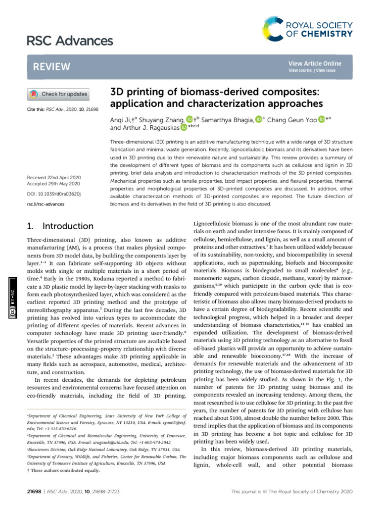 Biomass 3d Printing | PDF