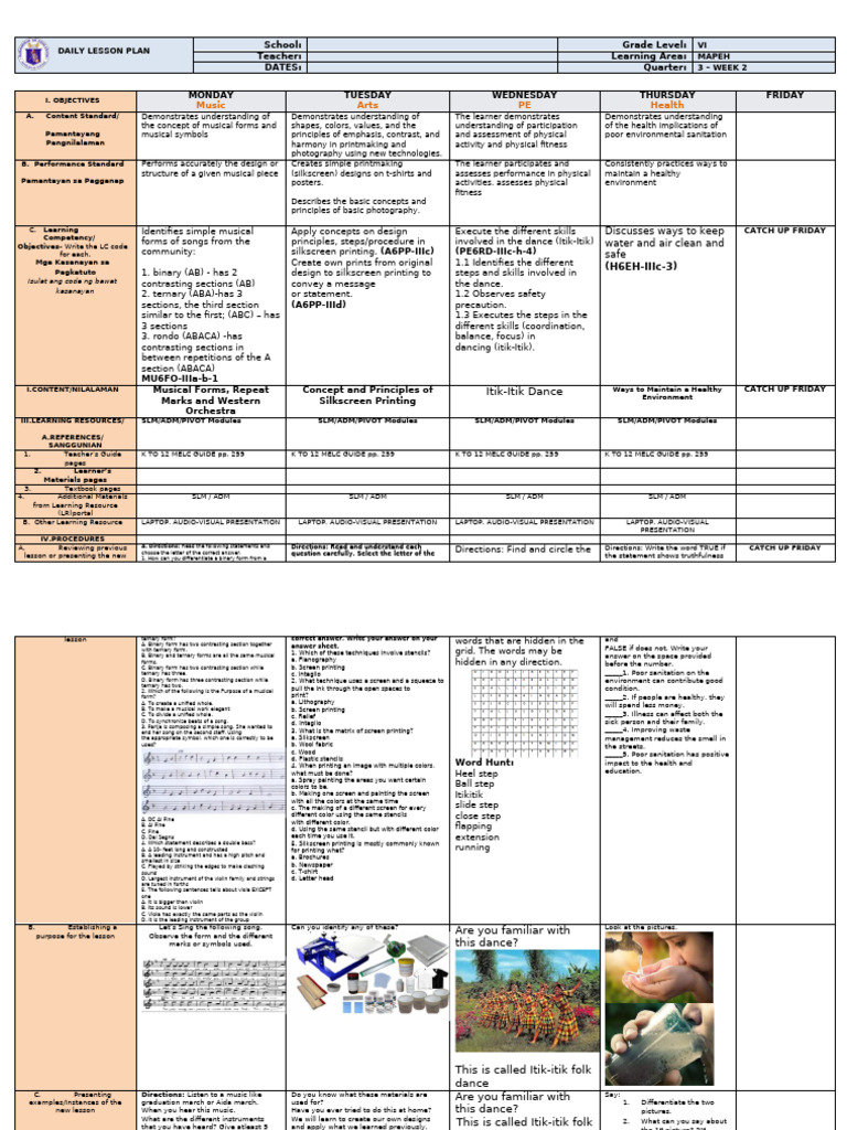 MAPEH6-WEEK2-Q3 | PDF