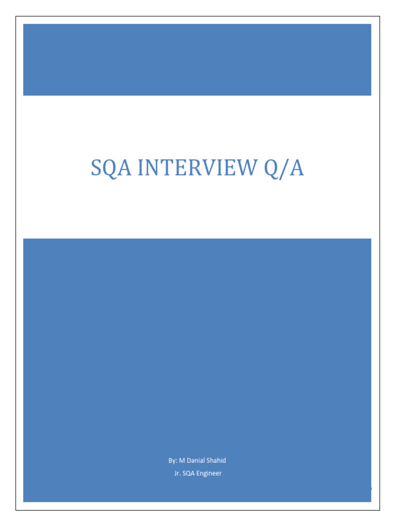 SQA Interview QA 1722525817 | PDF