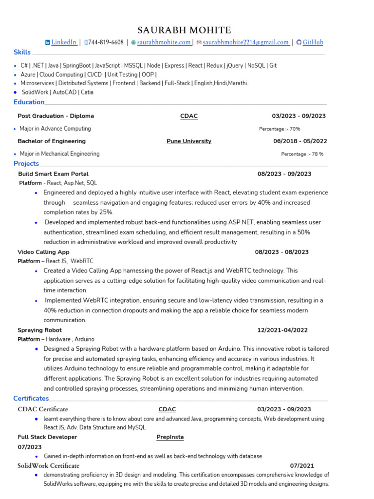 Saurabh Resume | PDF