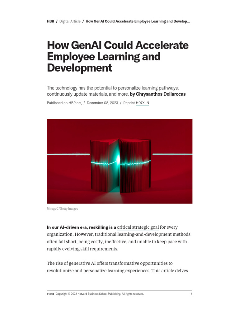 How GenAI Could Accelerate Employee Learning | PDF | Artificial ...