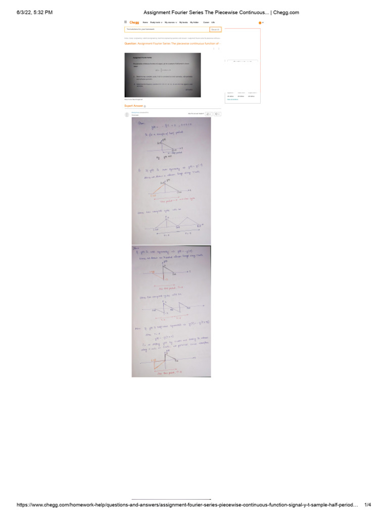 Assignment Fourier Series The Piecewise Continuous... | PDF | Educational Materials