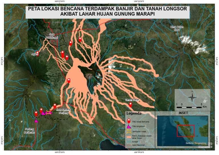 Peta Lokasi Bencana Terdampak Banjir Dan Tanah Longsor Akibat Lahar Hujan Gunung Marapi | PDF