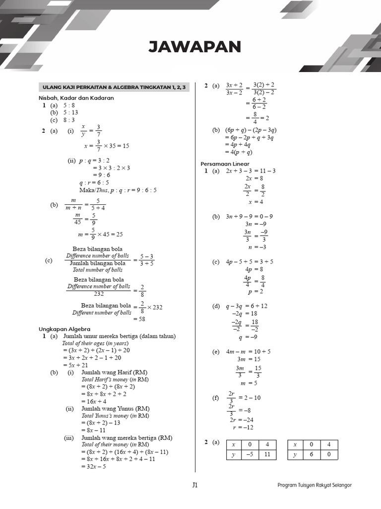 Jawapan PTRS SPM Matematik 2024 | PDF
