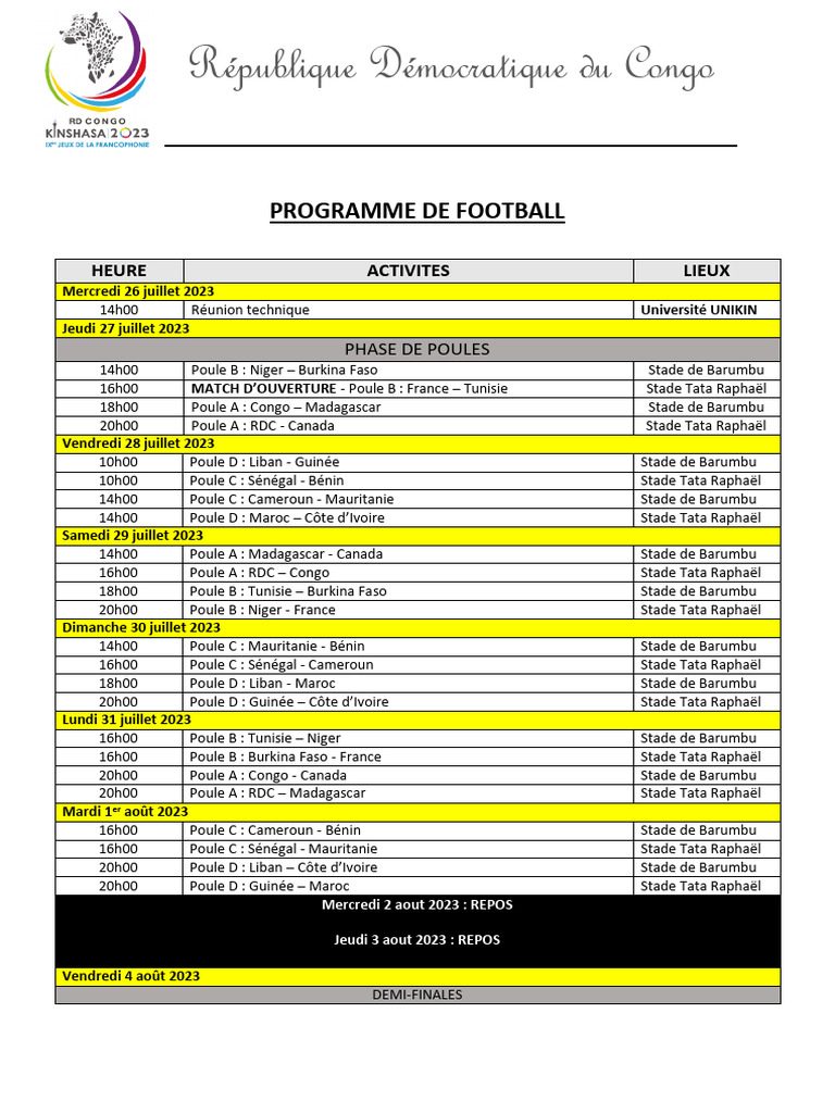 Programme Football 0 | PDF
