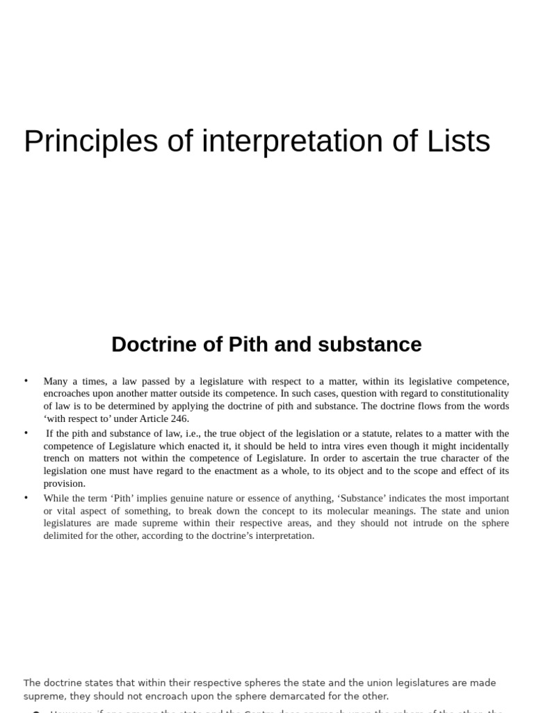 Principles of Interpretation of Lists | PDF