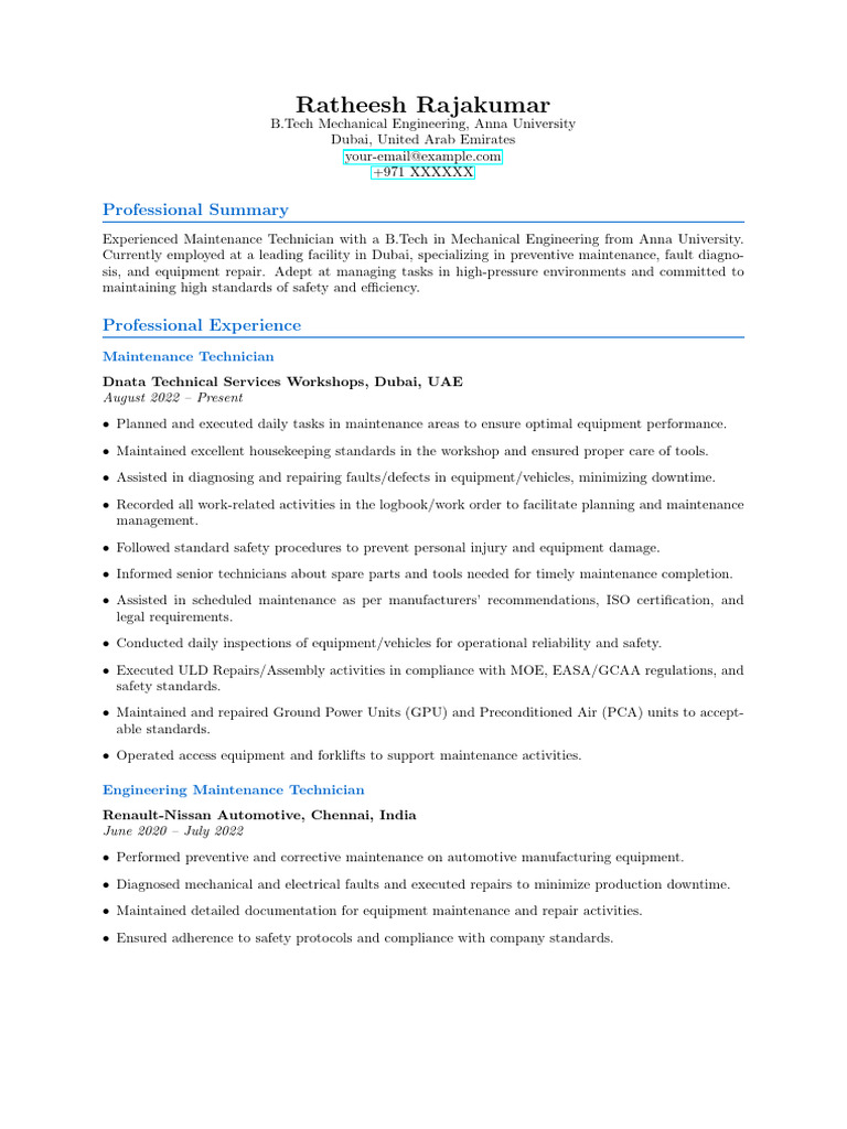 Ratheesh Rajakumar: Professional Summary | PDF