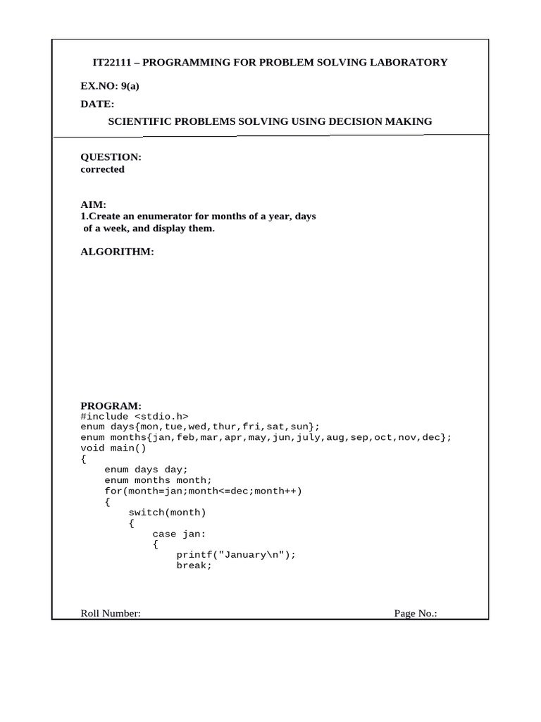 Pps 9 Exercise | PDF