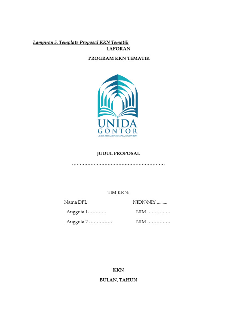 Template Proposal KKN Tematik 1 | PDF