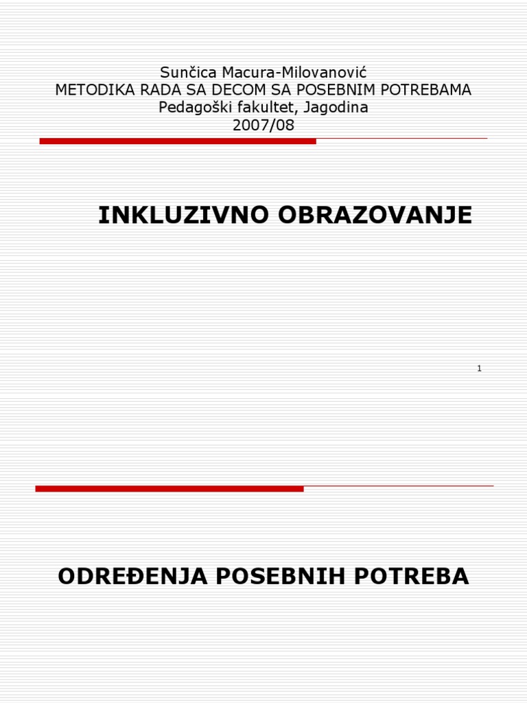 3 Inkluzivno Obrazovanje | PDF