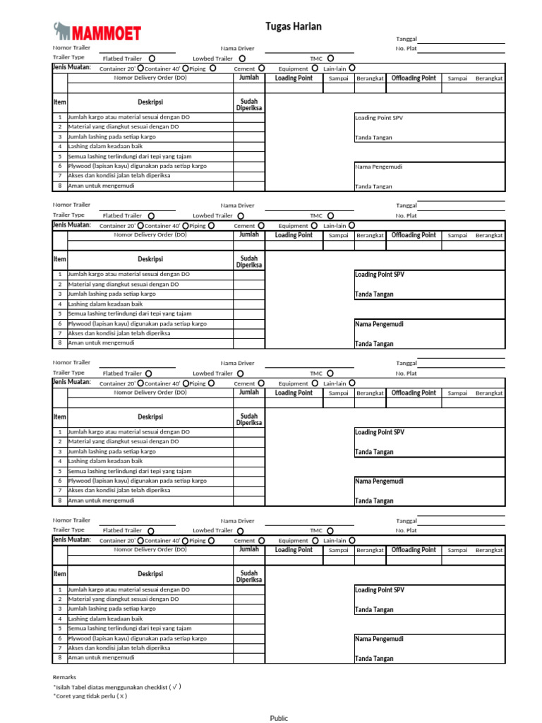Load Securing Checklist | PDF Load Securing Checklist | PDF