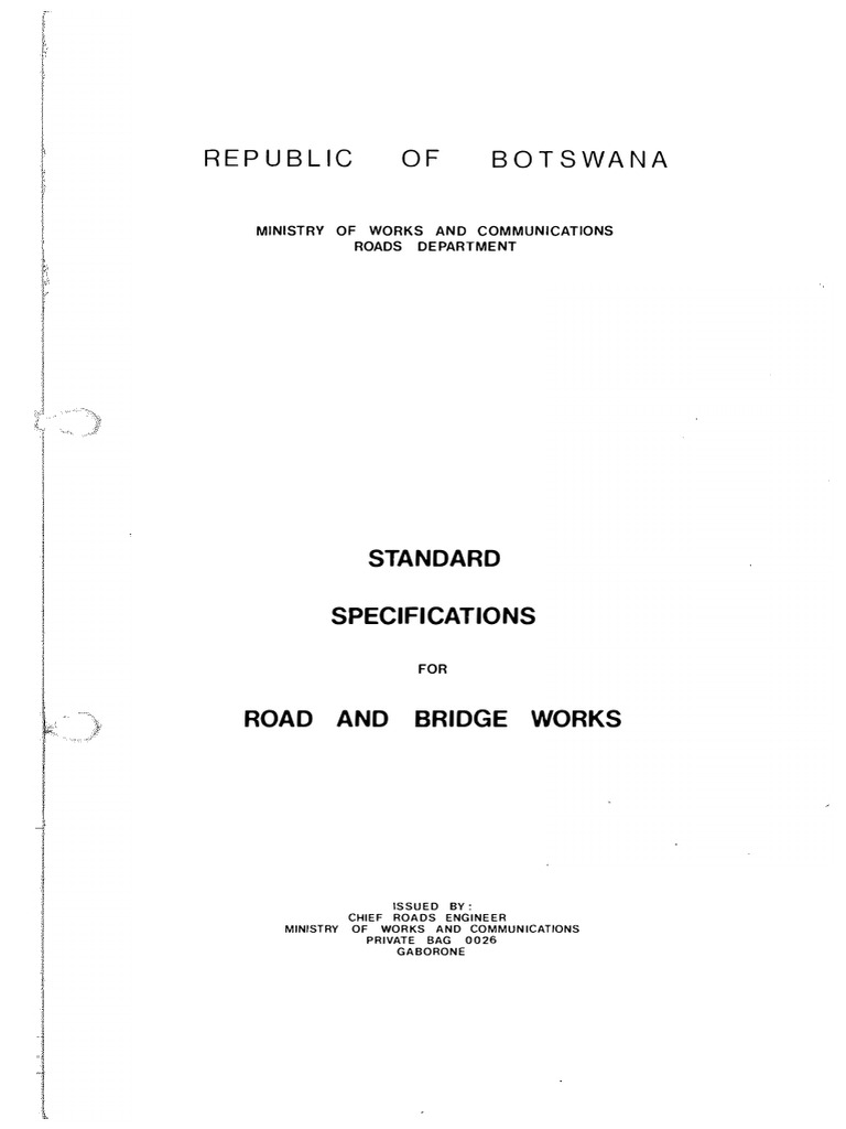 Green Book - Standard Specifications For Road & Bridge Works - BOTSWANA ...