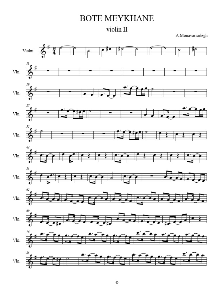 Violin I Bote Maykhane | PDF