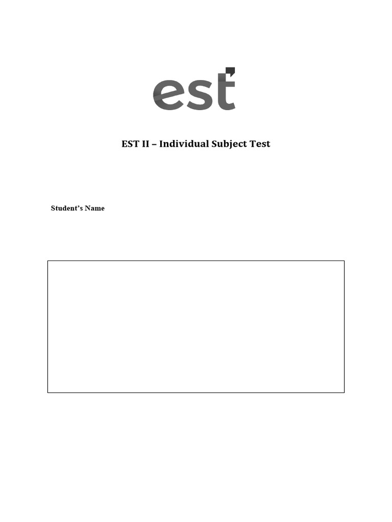 EST 2 Math Level 1 - Jan 2024 Round | PDF