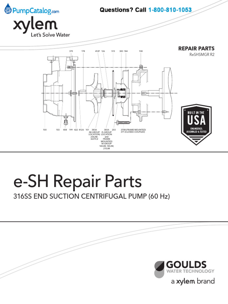 Goulds e SH Pump Repair Parts ReSHSMGR R2 2 21 | PDF