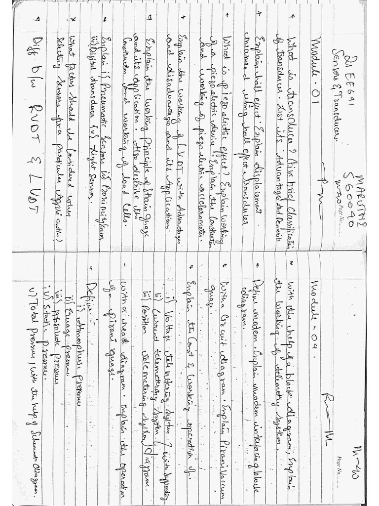 M-40 Sensors and Transducer Imp Q | PDF