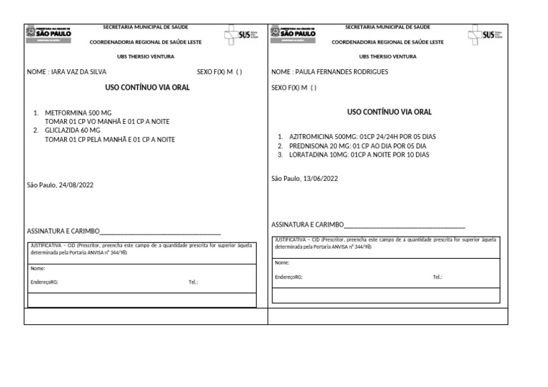 Receitas Uso Contínuo | PDF