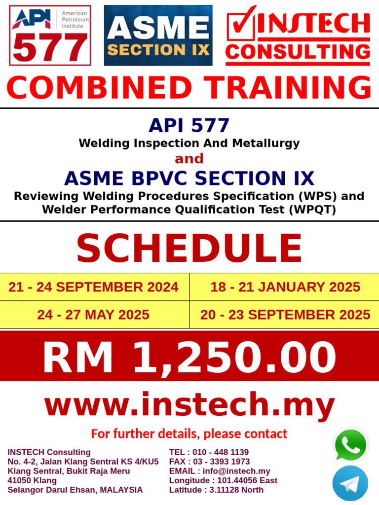 2025-Schedule-COMBINED TRAINING-API 577-ASME IX-WPS-WPQT-INSTECH ...