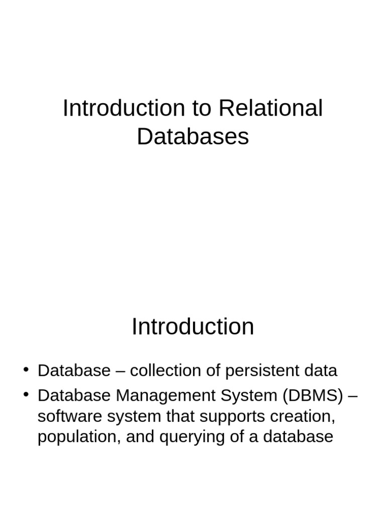 Relational Intro 1 | PDF Relational Intro 1 | PDF