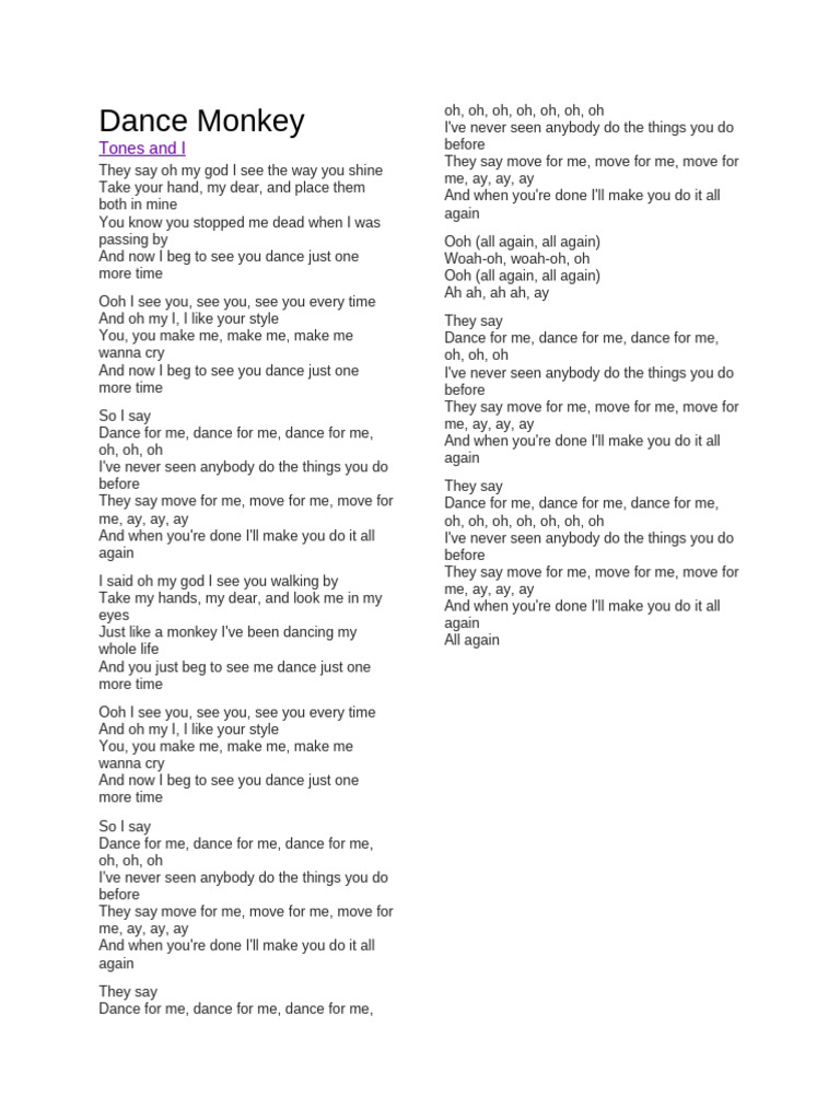Dance Monkey | PDF