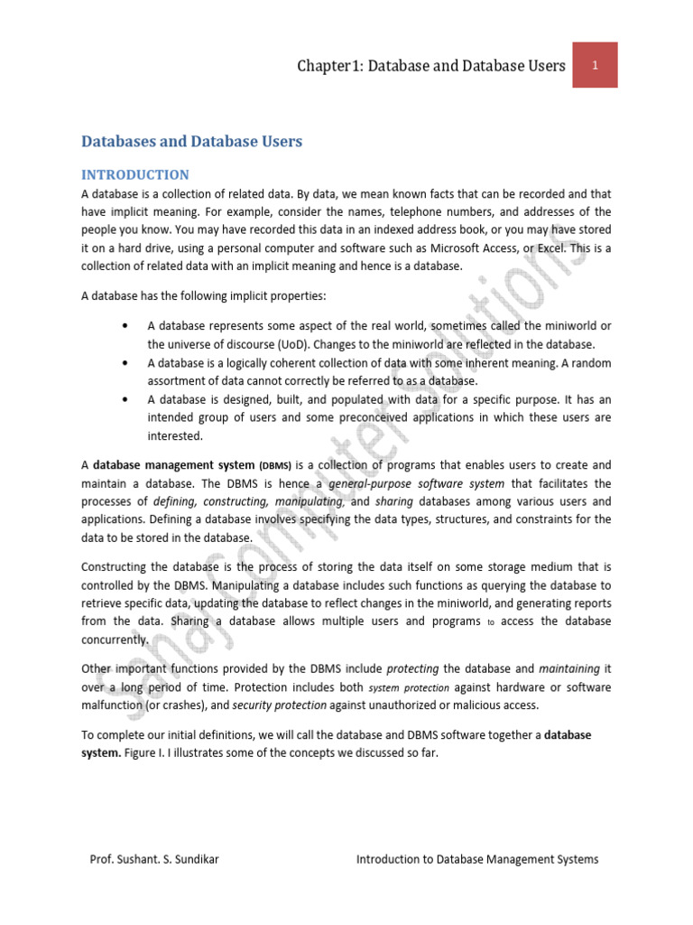 Databases and Database Users1 | PDF