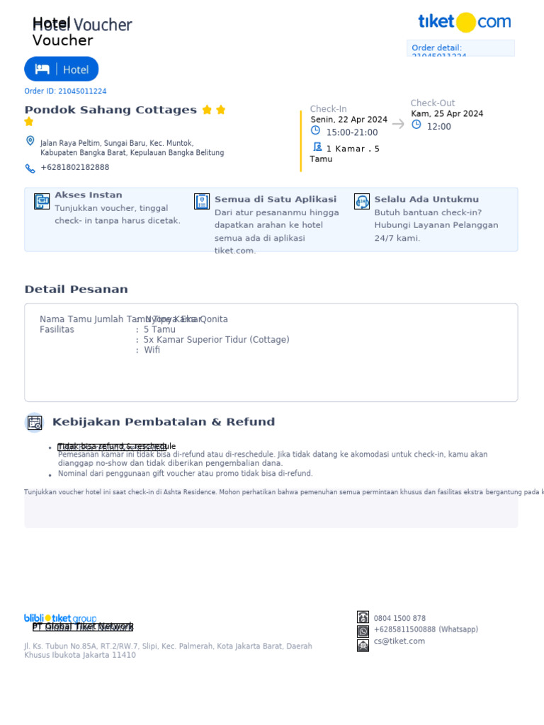 E Voucher Hotel Sos Babar | PDF