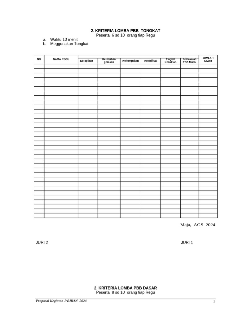Format Penilaian PBB Kolne Tongkat | PDF