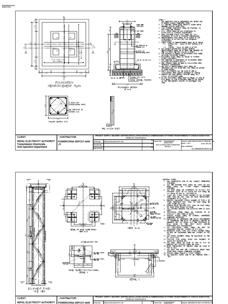 33 KV, Structure Drawing | PDF