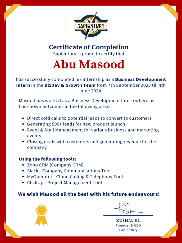 Abu Certificate | PDF